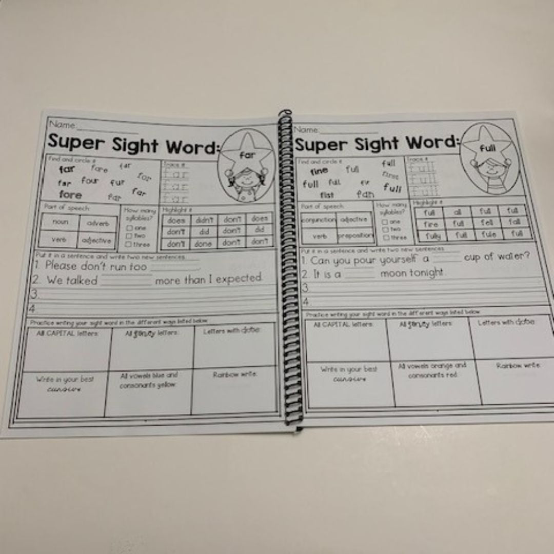 Sight Words Workbook – Butterfly Treasures
